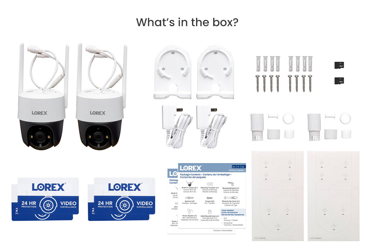 Lorex 2K Pan-Tilt Outdoor Wi-Fi Security Camera 2-Pack