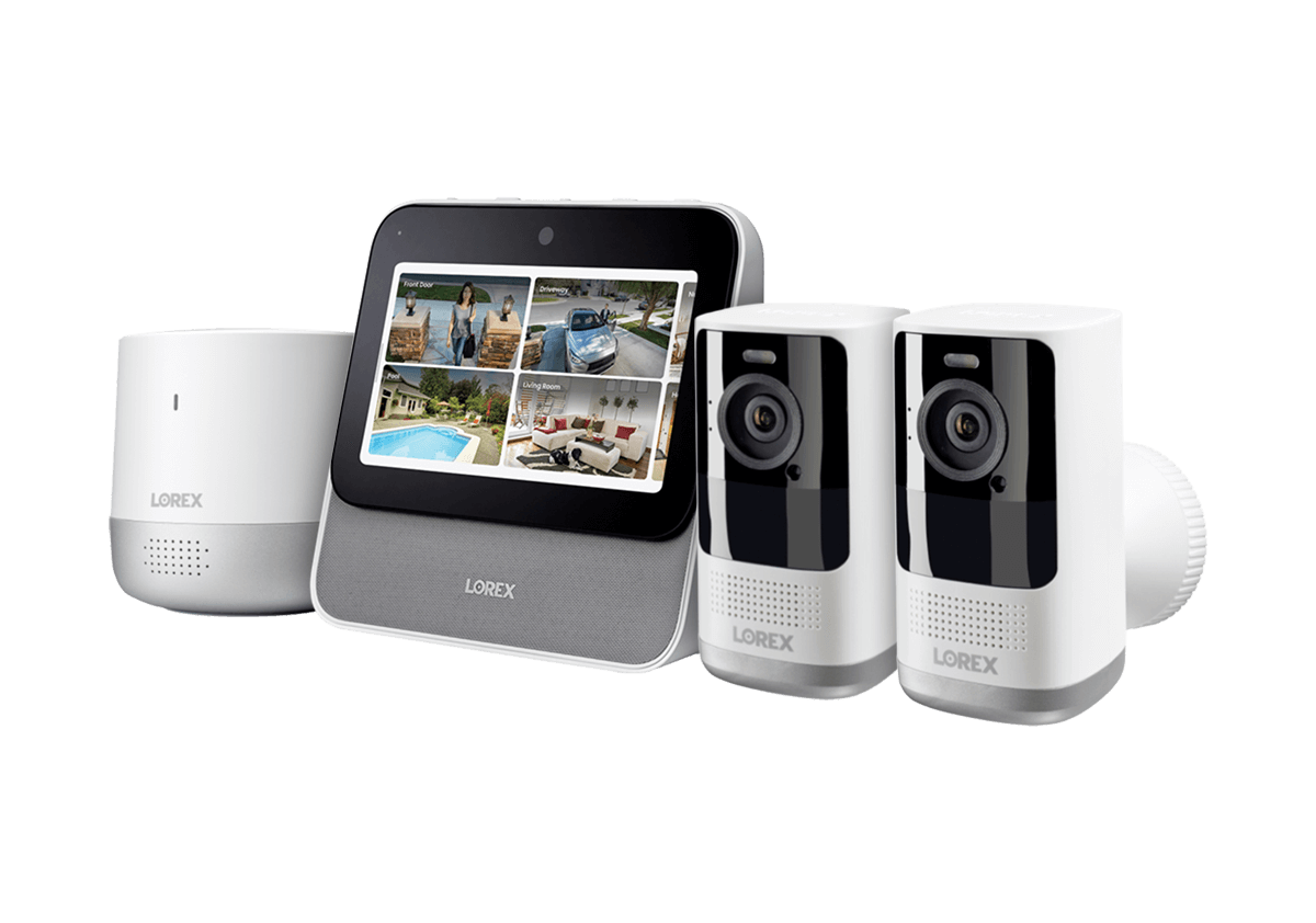 Lorex Smart Home Security Center with 2K Cameras and Range Extender