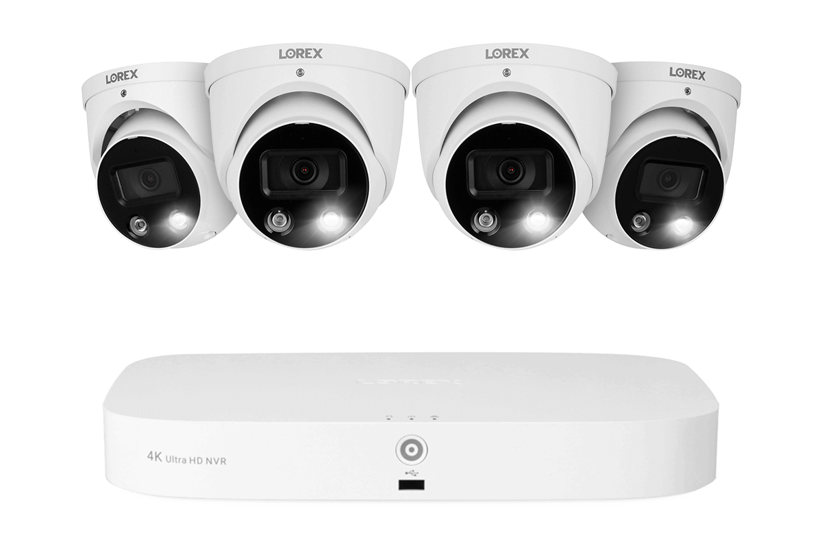 Lorex 8-channel Fusion NVR System with 4 Smart Deterrence Security Cam ...